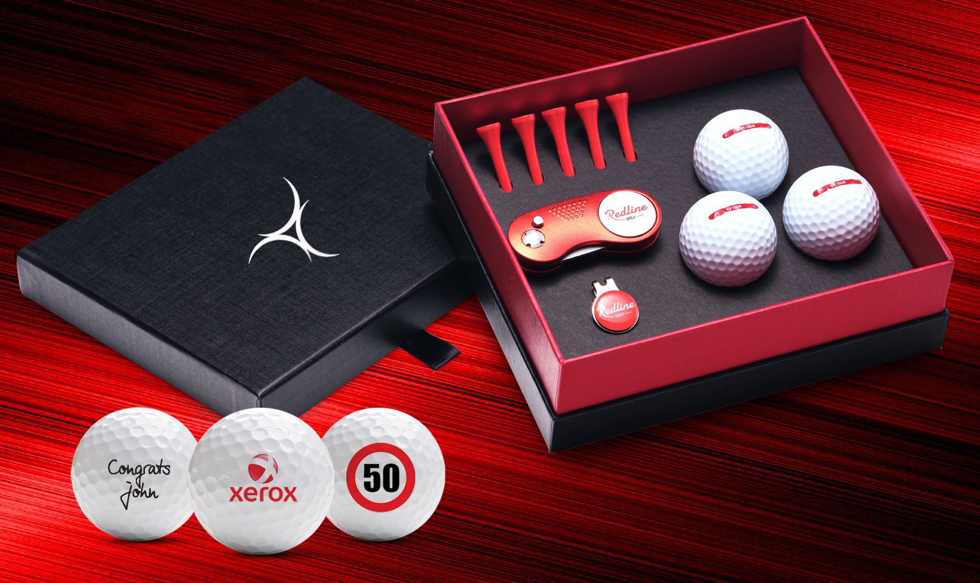 Wunderschöne Golfgeschenkbox ab 28,50€ mit personalisierten Golfbällen